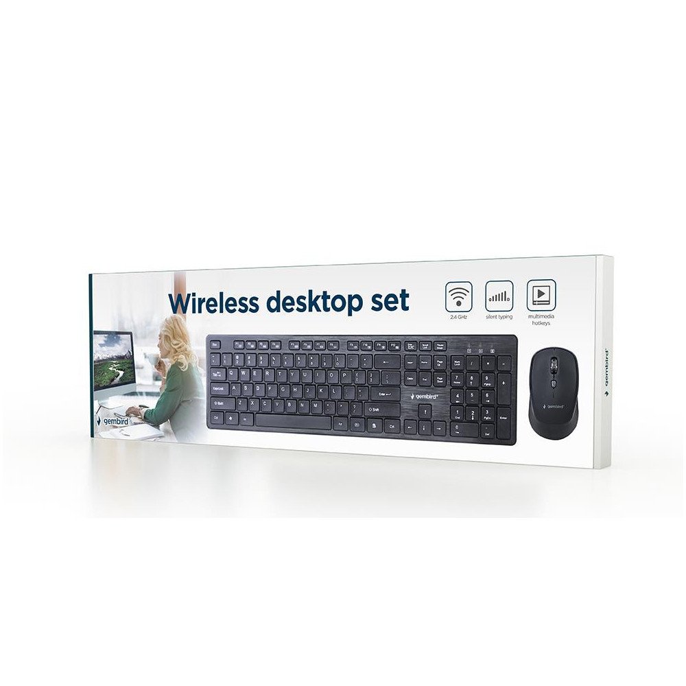 KEYBOARD +MOUSE WRL ENG/DESKTOP BK KBS-WCH-04 GEMBIRD