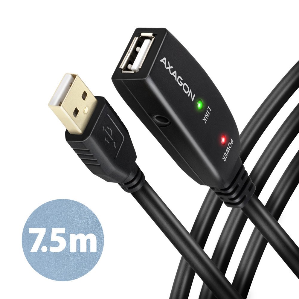 AXAGON Active extension cable, 7.5 m|ADR-207|USB Type-A to USB Type-A