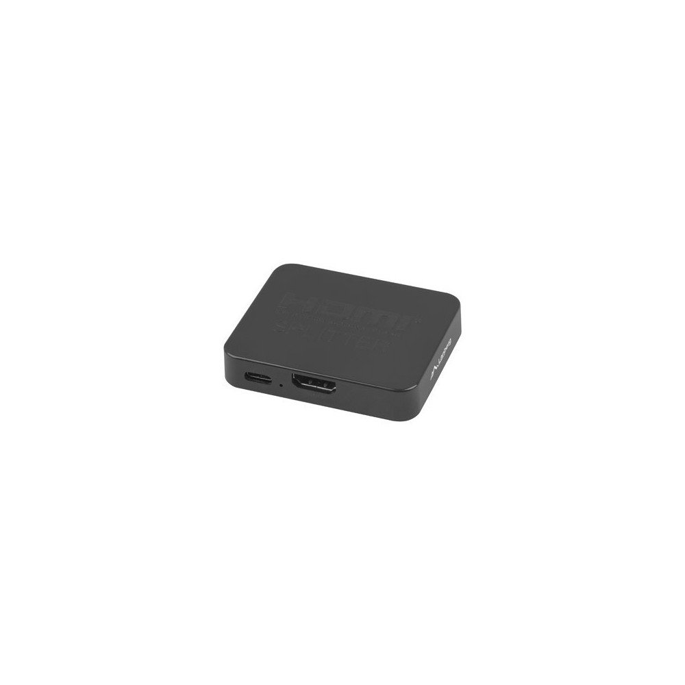 Lanberg Splitter video HDMI to 2X HDMI 4K, USB-C Port, Black